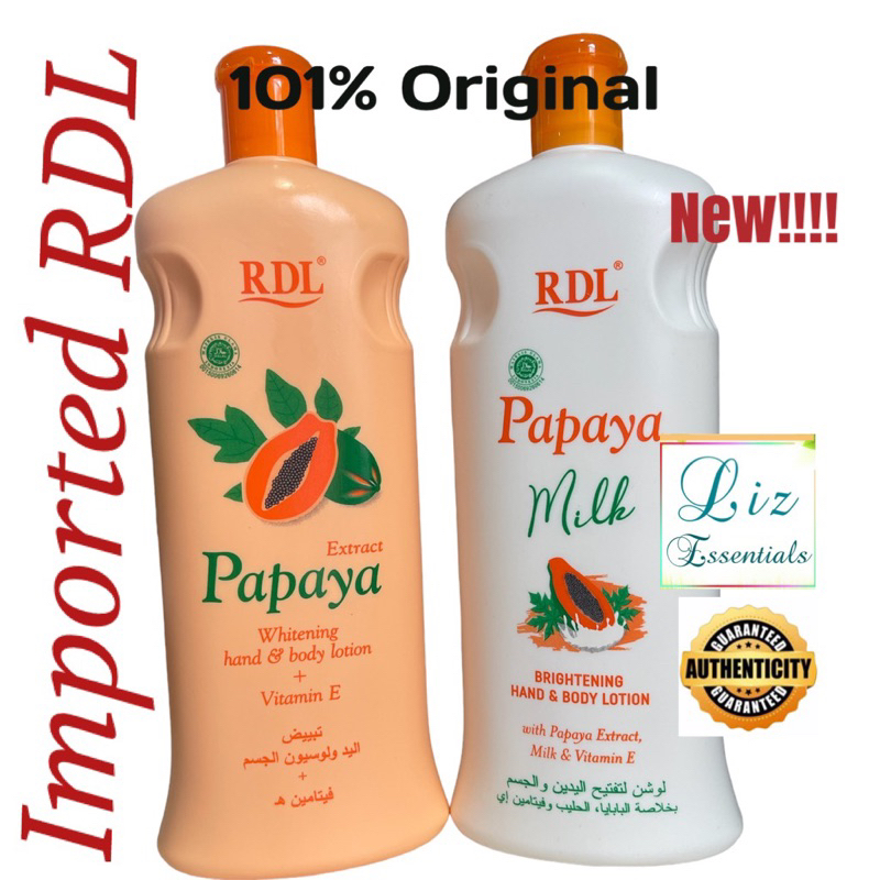 Authentic RDL Papaya Hand & Body Whitening Lotion 600ml imported from ...