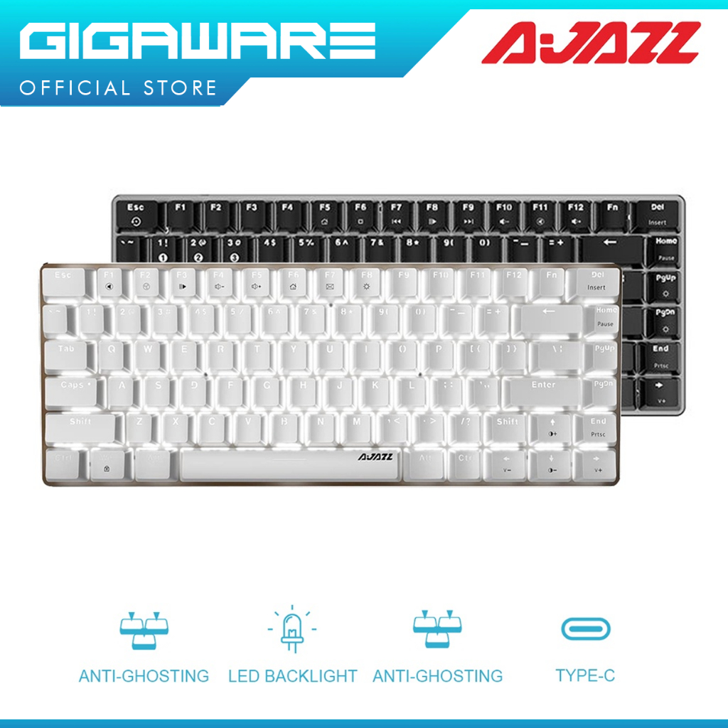 Ajazz AK33 82 Keys 75% Hot Swappable TYPE-C Wired Mechanical Gaming Keyboard | Shopee Malaysia