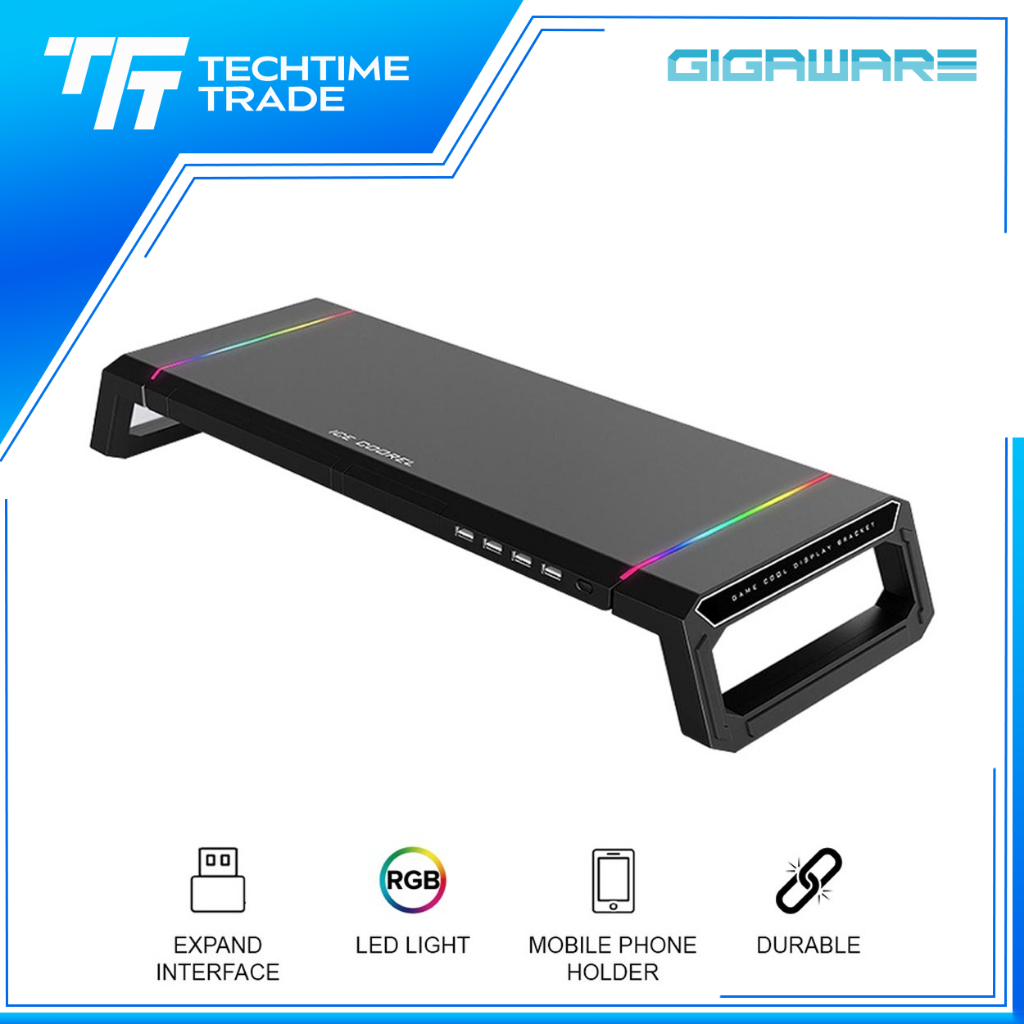 Gigaware Ice Coorel T1 RGB Desktop Monitor Riser Multifunction Foldable ...
