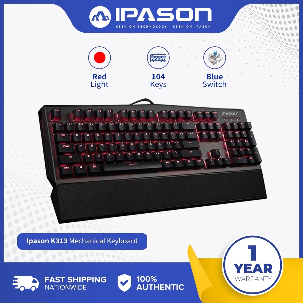 Ipason Red Light Tea Shaft Gaming Mechanical Keyboard | Shopee Malaysia