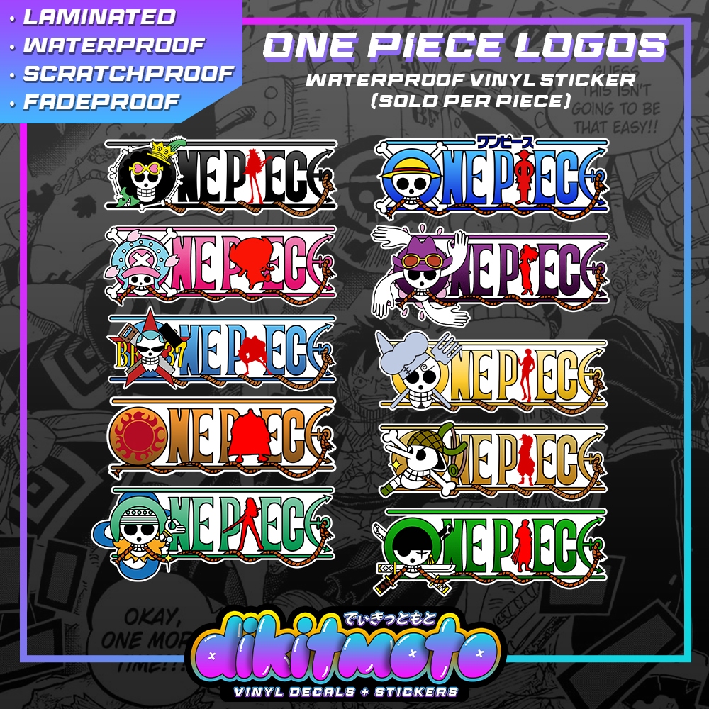 [dikitmoto] ONE PIECE Logos Waterproof Vinyl Sticker Luffy Zoro Sanji ...