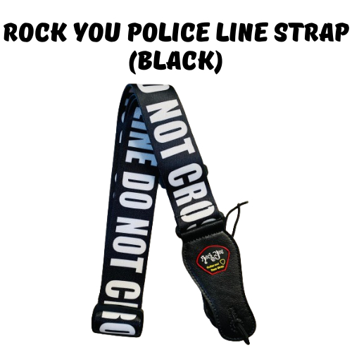 Rock You Police Line Strap(BLACK) for Acoustic Electric Guitar | Shopee ...