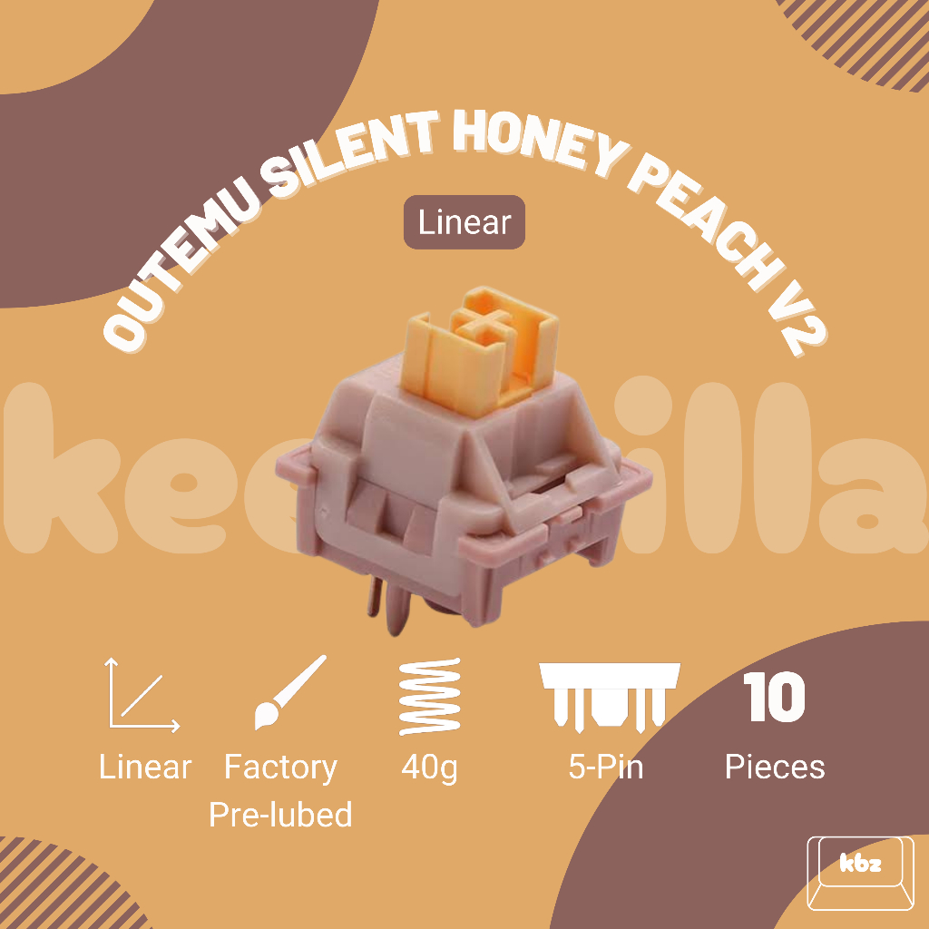 Outemu Silent Honey Peach v2 Linear Switch Mechanical Keyboard Switch SMD LED 5 pin 10 pcs ...