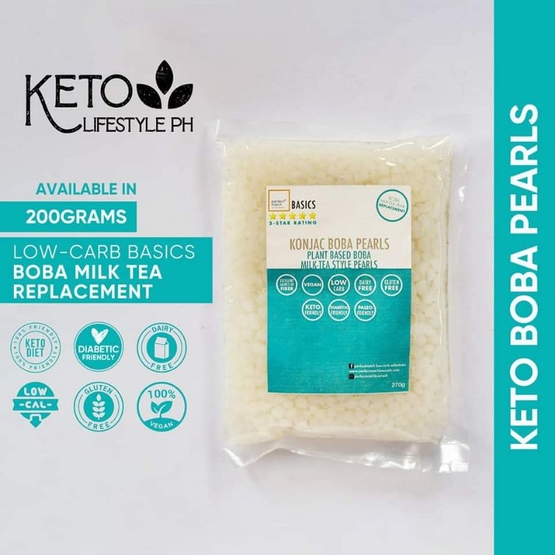 Shirataki Konjac Boba Milktea Pearls 270g (Excellent Source of Fiber ...