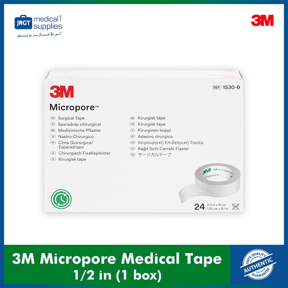 3M Micropore Medicl Tape - 1/2 inch (1box - 24pcs) | Shopee Malaysia