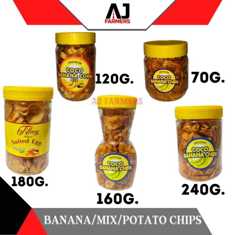 Coco Premium Banana Corn Mix 120g Banana Chips 70g, 160g, 240g Salted Egg Potato Chips 180g ...