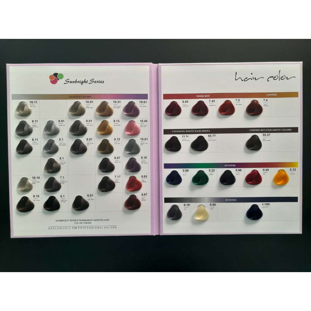 SUNBRIGHT SERIES HAIR COLOR CHART COMPLETE COLORS | Shopee Malaysia