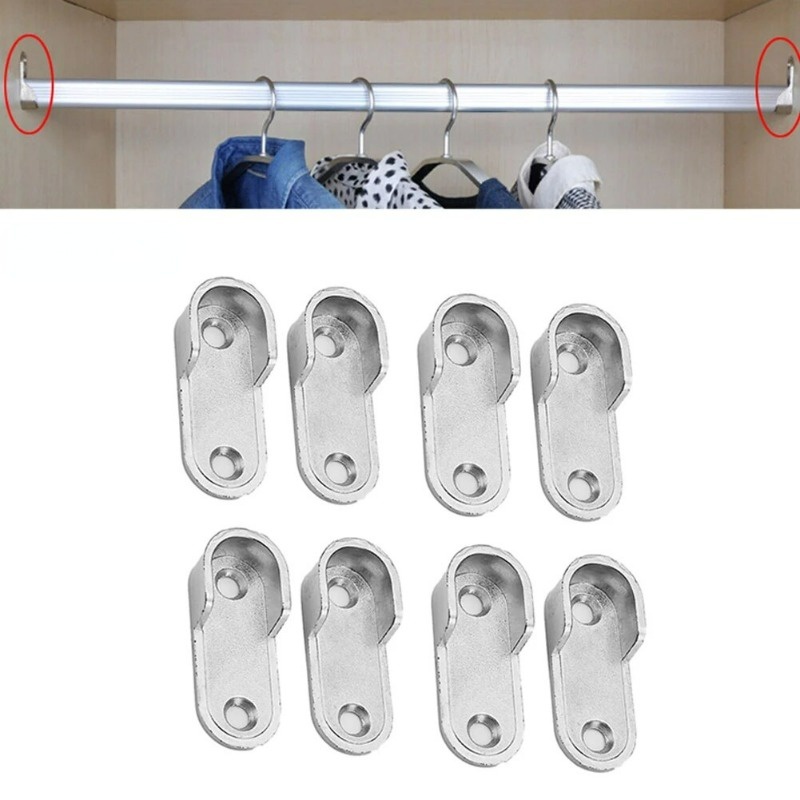 1pcs 16mm Wardrobe Clothes Tube Support Closet Rod Pole End Bracket ...