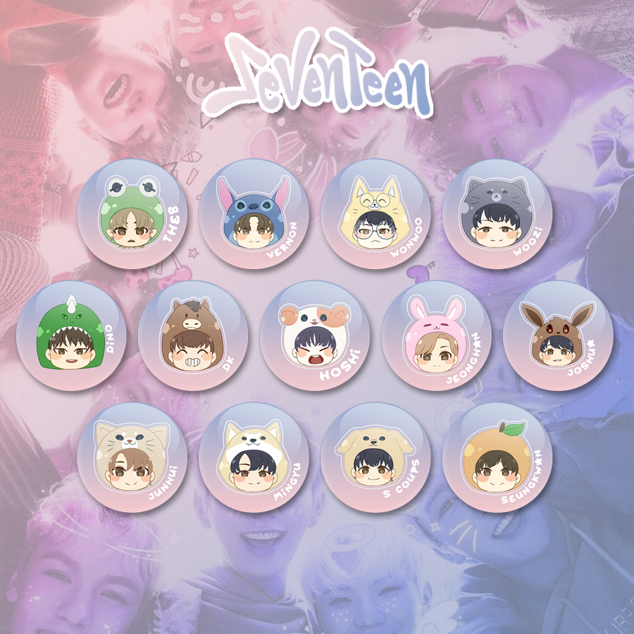 SVT Seventeen Carat Cute Chibi Button Pin / Can Badge | Shopee Malaysia