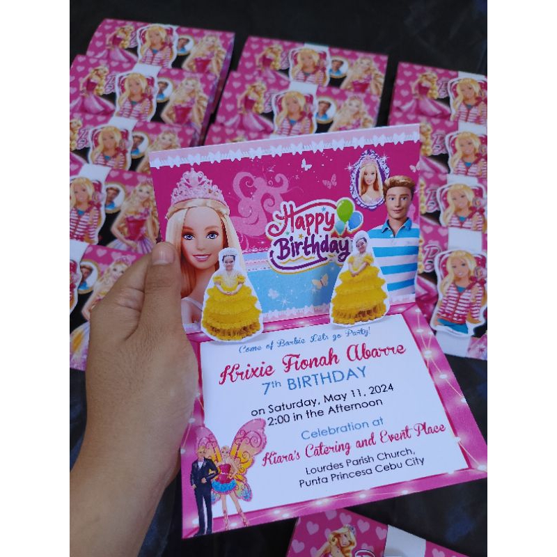 BARBIE & KEN POP UP INVITATION FOR KIDS PARTY | Shopee Malaysia