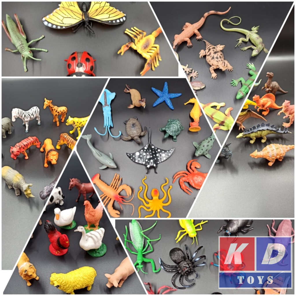 Ocean/Wild/farm/dinosaur/reptile/insect animals rubber figures 4-8 ...