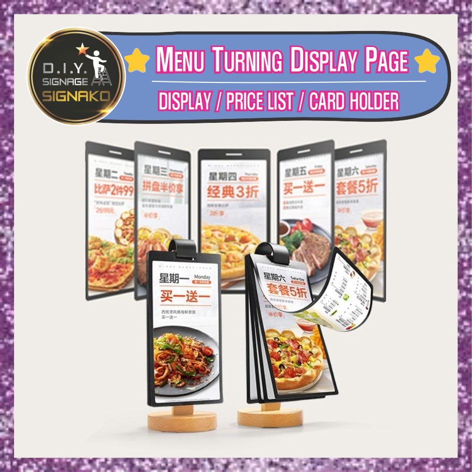 Page Turning Table Menu Stand Type A / Restaurant Cafe Bar Display ...