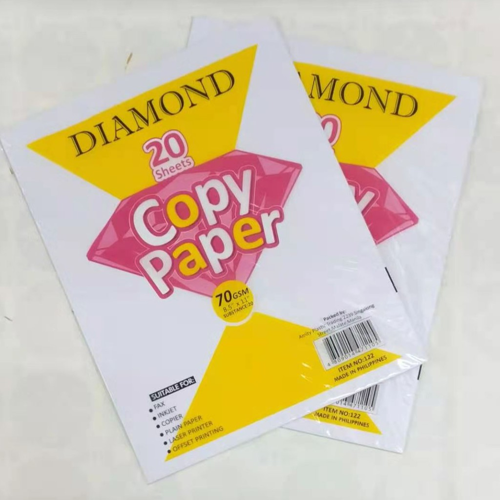 FELICE 20PCS SCHOOL SUPPLIES WHITE PAPER DIAMOND SHORT COPY PAPER (BOND ...