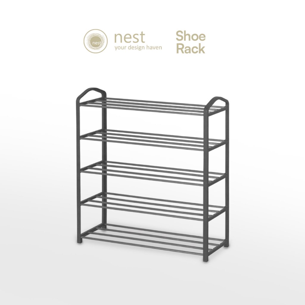NEST DESIGN LAB Premium 5L Shoe Rack 63x20x78.5cm (Gray) | Shopee Malaysia