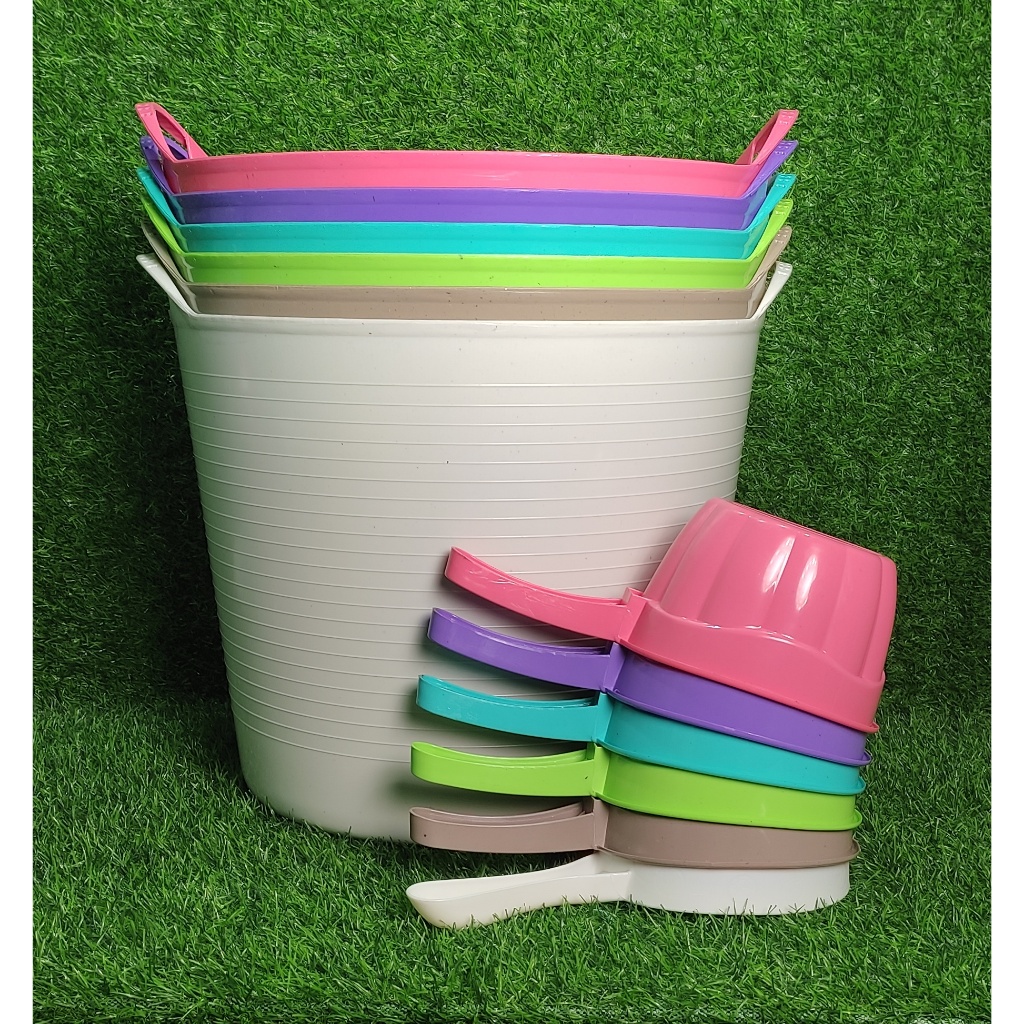 9390 MULTIPURPOSE AESTHETIC BASKET PAIL WITH MOCHA DIPPER MODERN STYLE ...