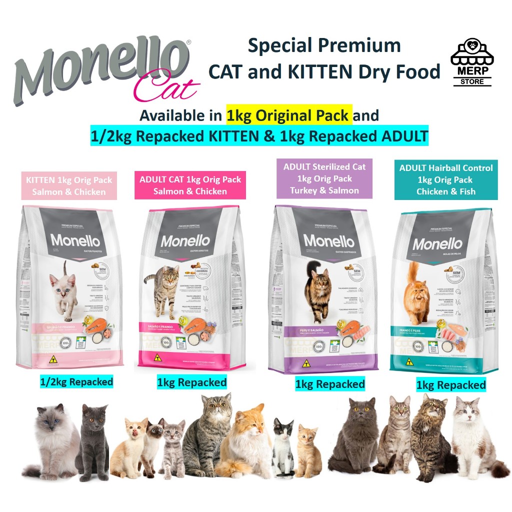 Monello Special Premium Kitten and Cat Dry Food 1kg and 1kg Rpacked ...
