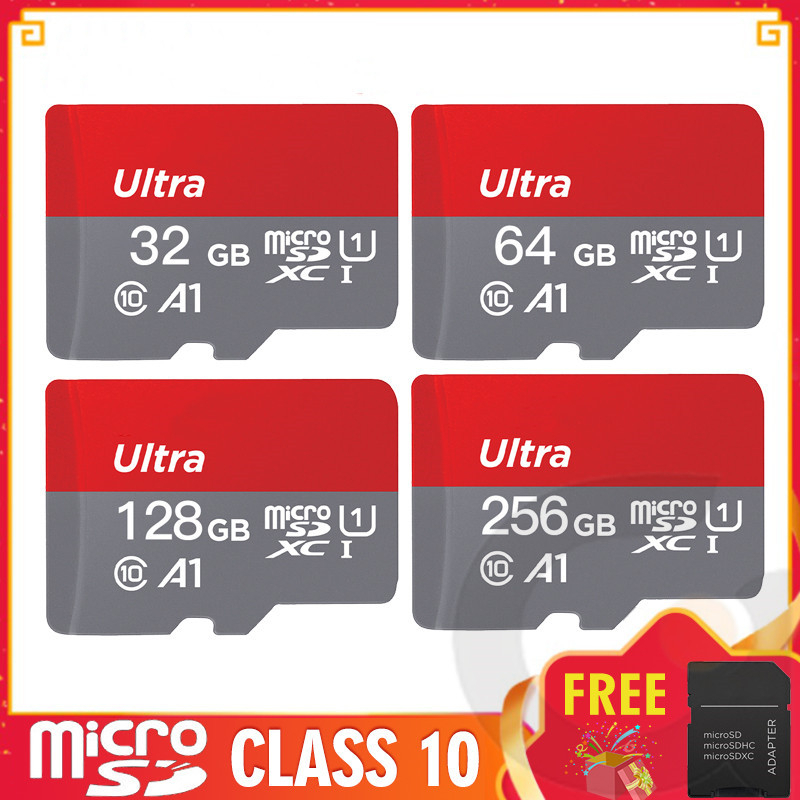 Micro SDHC SD Card with Adapter 16GB 32GB 64GB 128GB 100MB/S Class 10 ...