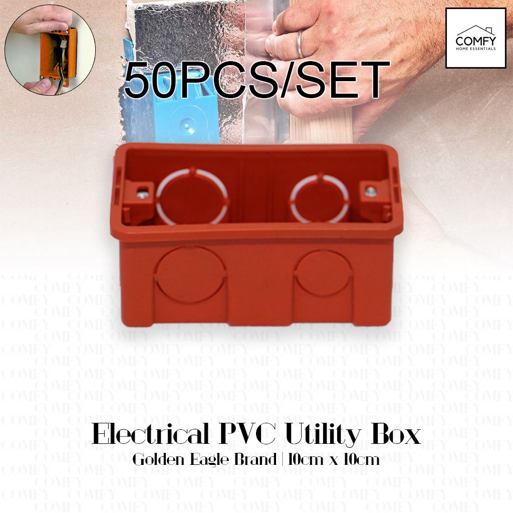 (50pcs/SET) Golden Eagle PVC Plastic Electrical Utility Box | Shopee ...