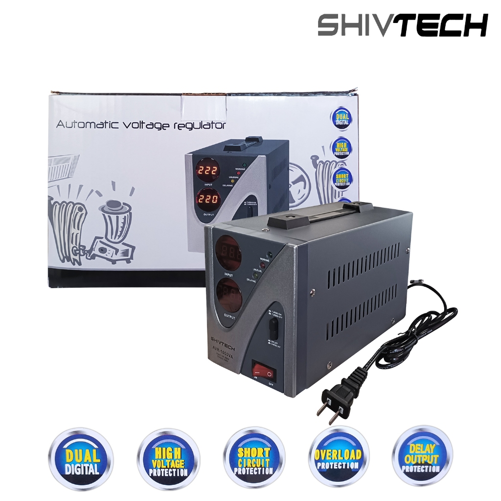 Shivtech AVR-1000VA with time delay and turbo (Digital) | Shopee Malaysia