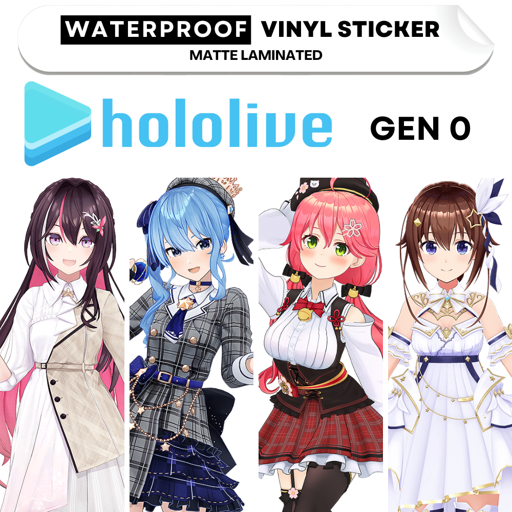 Waterproof VINYL STICKER — HOLOLIVE Gen 0 / 4.5 inches Waterproof ...