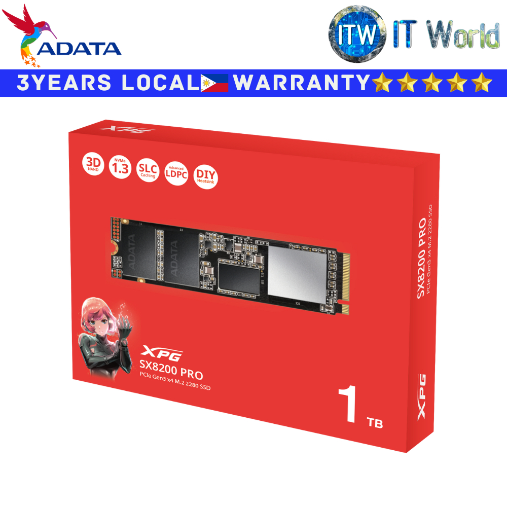 Itw | Adata 1TB SSD M.2 2280 M2 M 2 PCIe Gen3x4 XPG SX8200 Internal ...