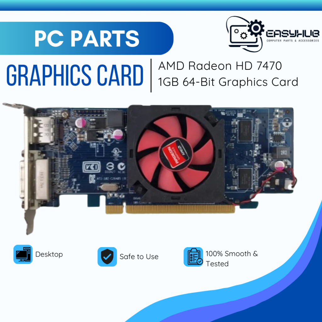 AMD Radeon HD 7470 1GB 64-Bit DDR3 Directx 11 Graphics Card for Desktop ...