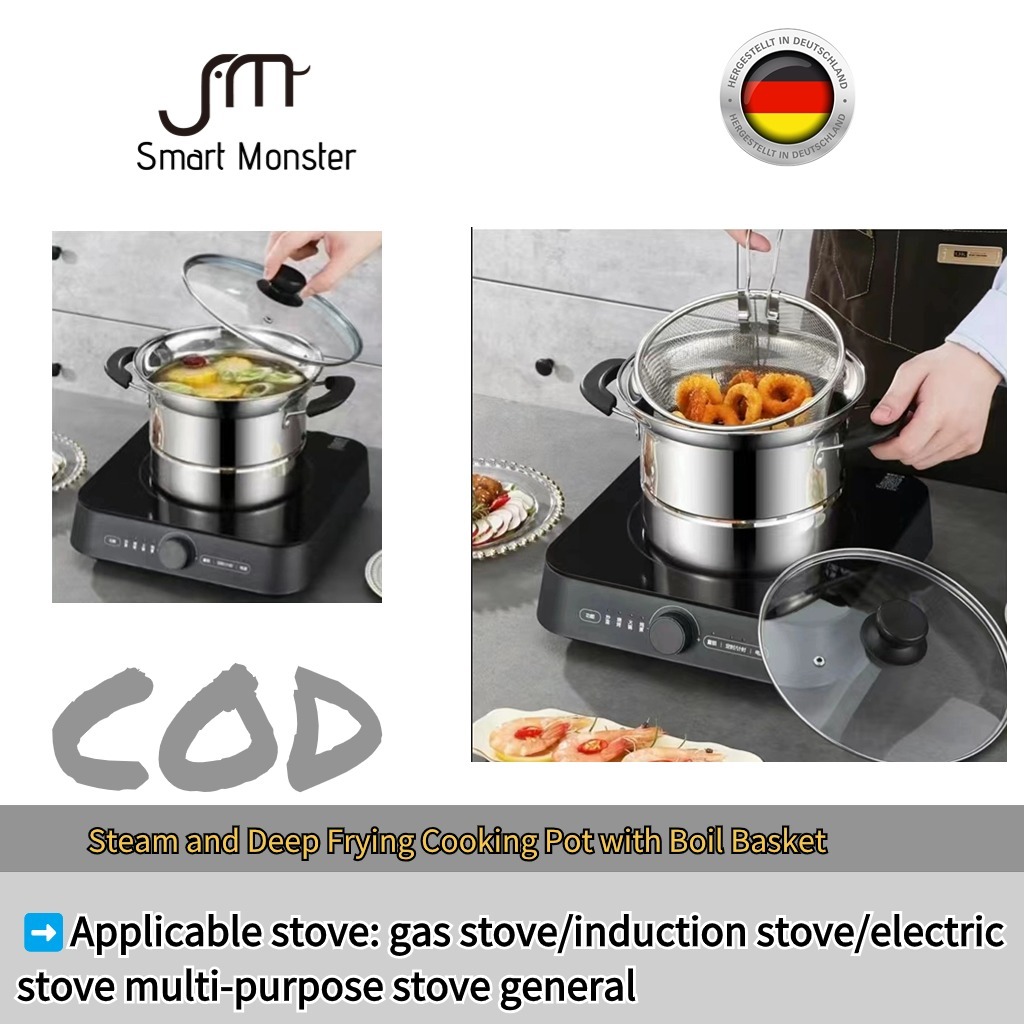 Induction cooker steamer 3 in 1 Stainless steel Steam and Deep Frying ...