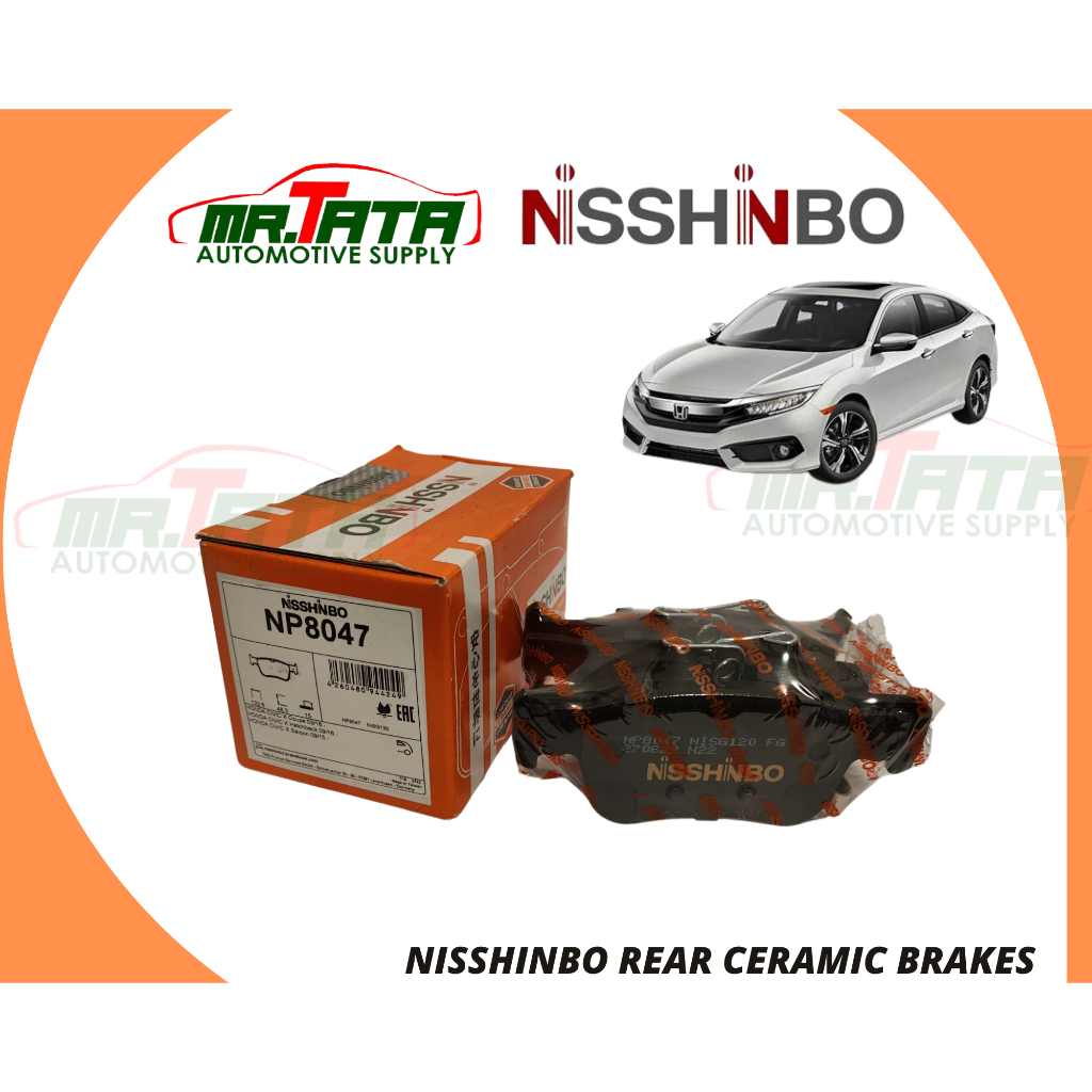 Nisshinbo Brake Pads REAR for Honda Civic FC 2016 to 2021 (NP8047 ...