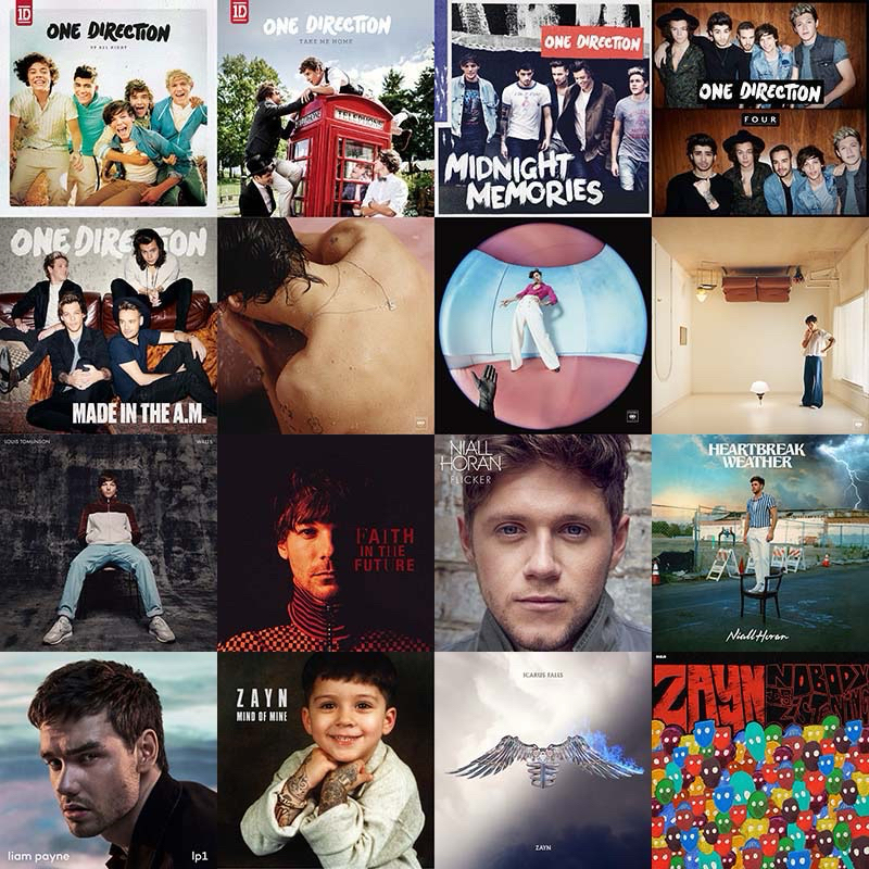 w/ FREE INSTAX! One Direction OT5 1D Square Posters Wall Decor Mini ...