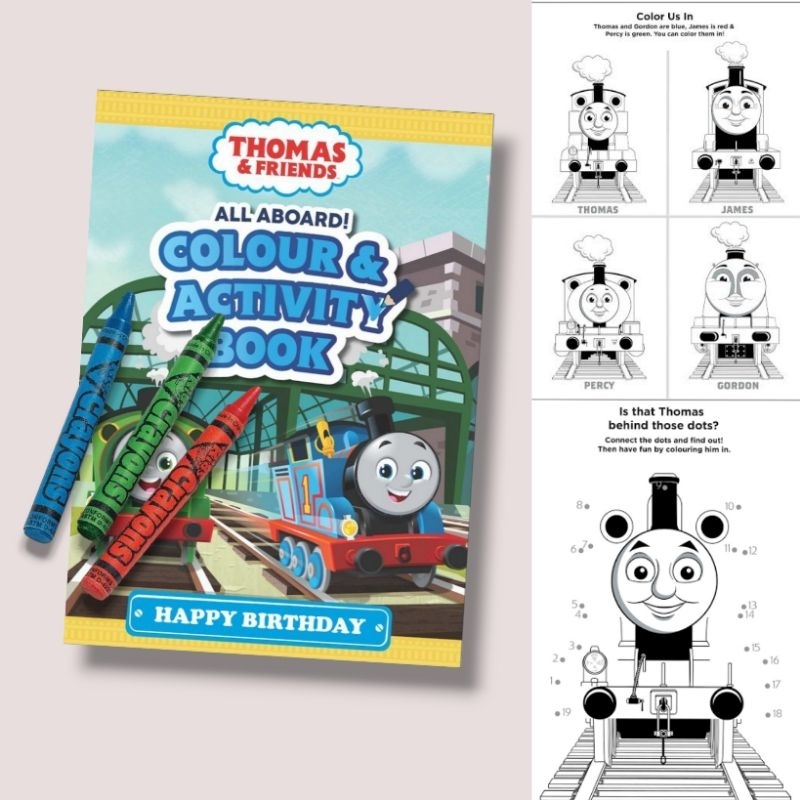 Thomas and Friends Coloring Activity Book Birthday Party Giveaway ...