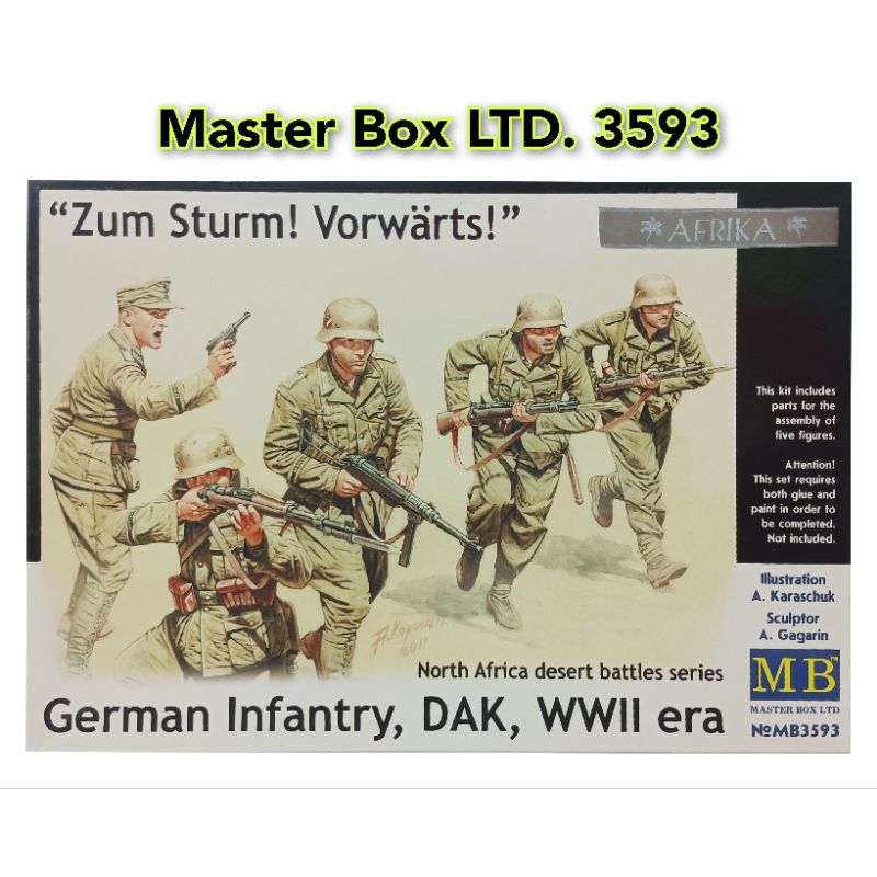 Master Box LTD. 3593 German Infantry, DAK WWII Era, North Africa Desert ...