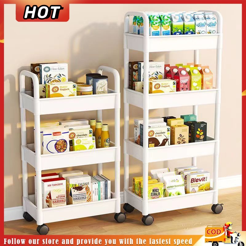 HOT 2/3/4 Layer Trolley Cart Organizer Storage Shelf Movable Rack With ...