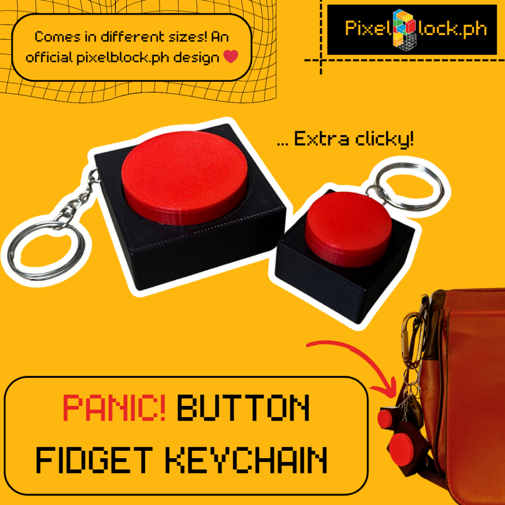 PixelBlock3D Panic! Button Mechanical Keyboard Fidget Keychain Anik Anik | Shopee Malaysia