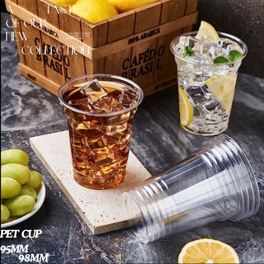 PET HARD CUP with lids 98mm 50PCS (12oz,18oz, 16oz,20oz, 22oz) | Shopee ...