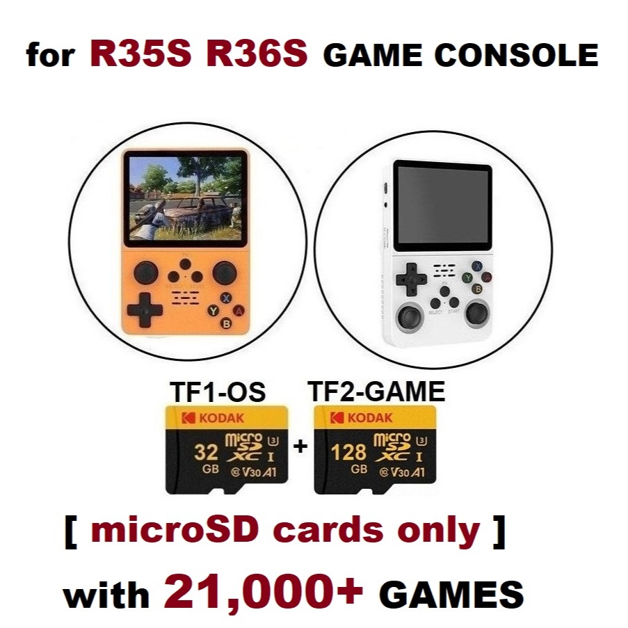 KODAK 32+128GB microSD cards for R35S & R36S w/ 21,000+ Games and ...