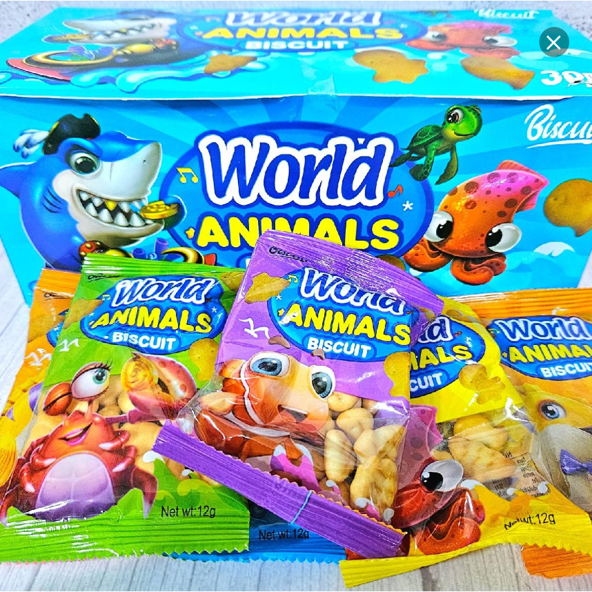World Animals Animal-Shaped Biscuits 30packs | Shopee Malaysia