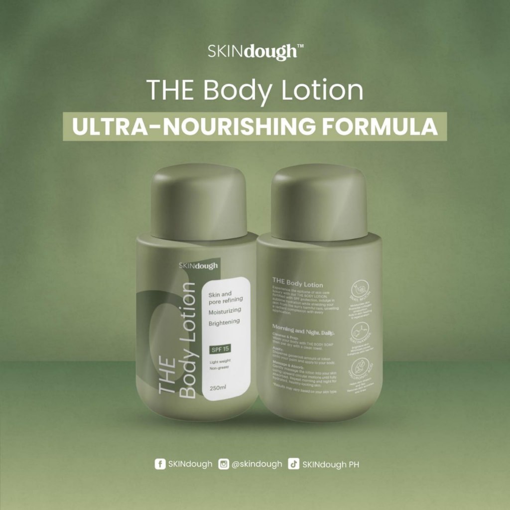 SKINdough THE Body Lotion SPF 15 (Snail Mucin, Niacinamide, Hyaluronic ...