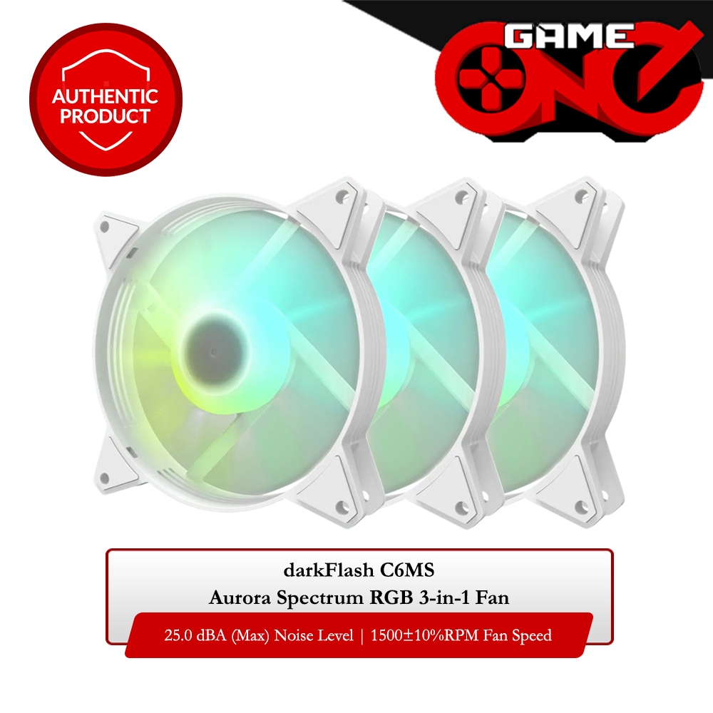 darkFlash C6MS Aurora Spectrum RGB 3-in-1 Fan - White | Shopee Malaysia