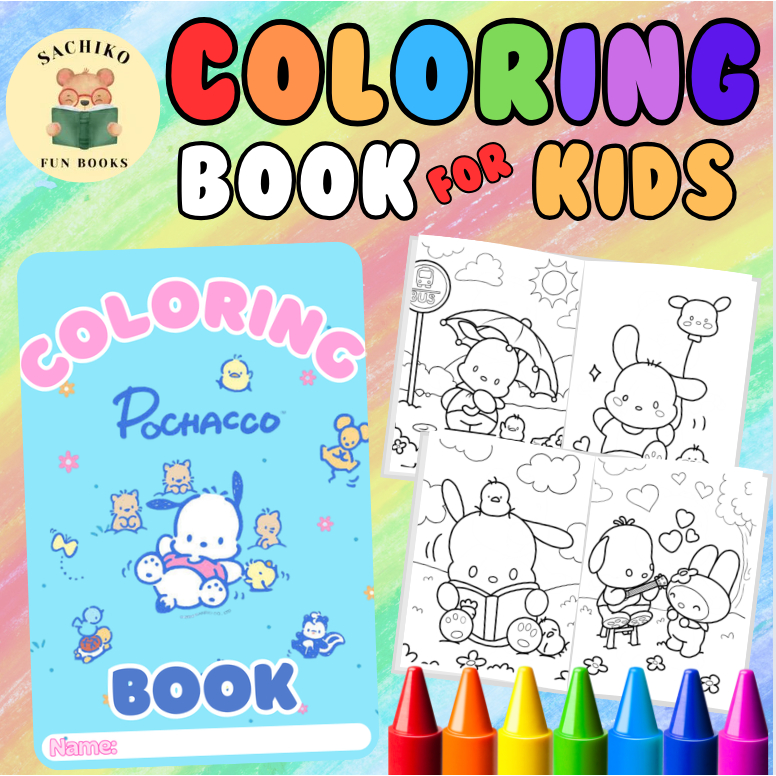 POCHACCO SANRIO COLORING BOOK SACHIKO FUN BOOKS | Shopee Malaysia