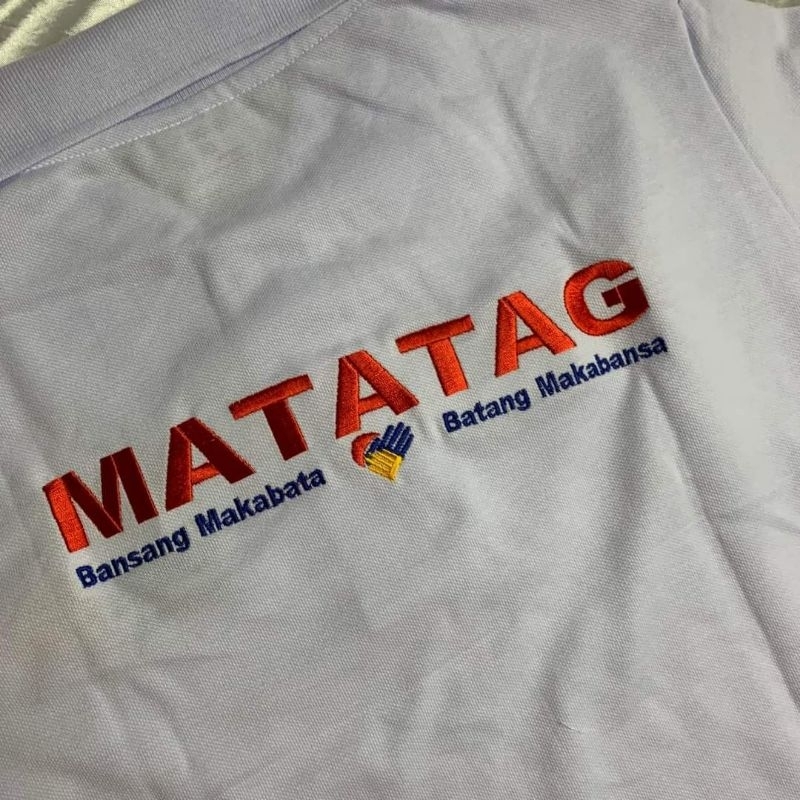 EMBROIDERED MATATAG WHITE POLO SHIRT FRONT AND BACK EMBROIDERED ...