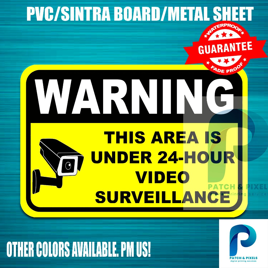 CCTV Signage Yellow Version/PVC/Sticker/Metal Sheet (8 x 11 inches ...