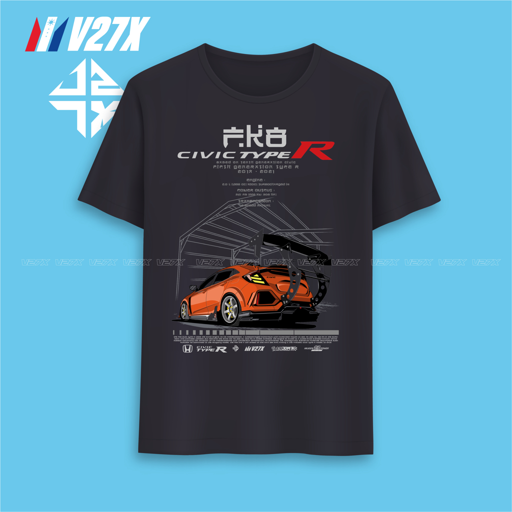 HONDA CIVIC TYPE R, FK8, V27X CLOTHING, CAR SHIRT, D97 CAR2 | Shopee ...
