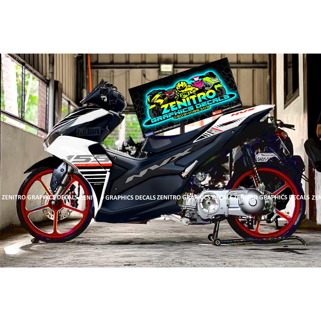 NVX 155 STRIPPING DECALS FOR AEROX V2 ONLY (ZENITRO GRAPHICS DECALS ...