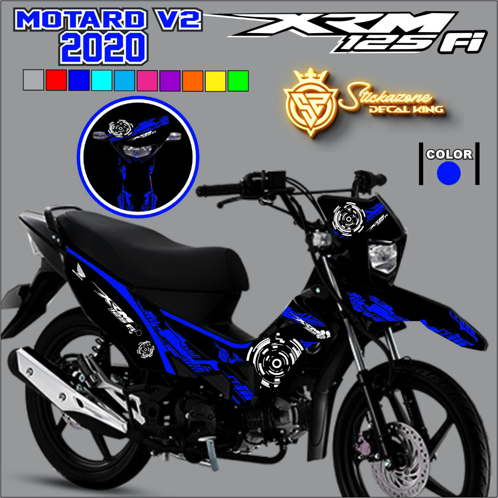 HONDA XRM MOTARD 125 FI V2 CIRCUIT DESIGN FULL STICKER DECALS PRINTED ...