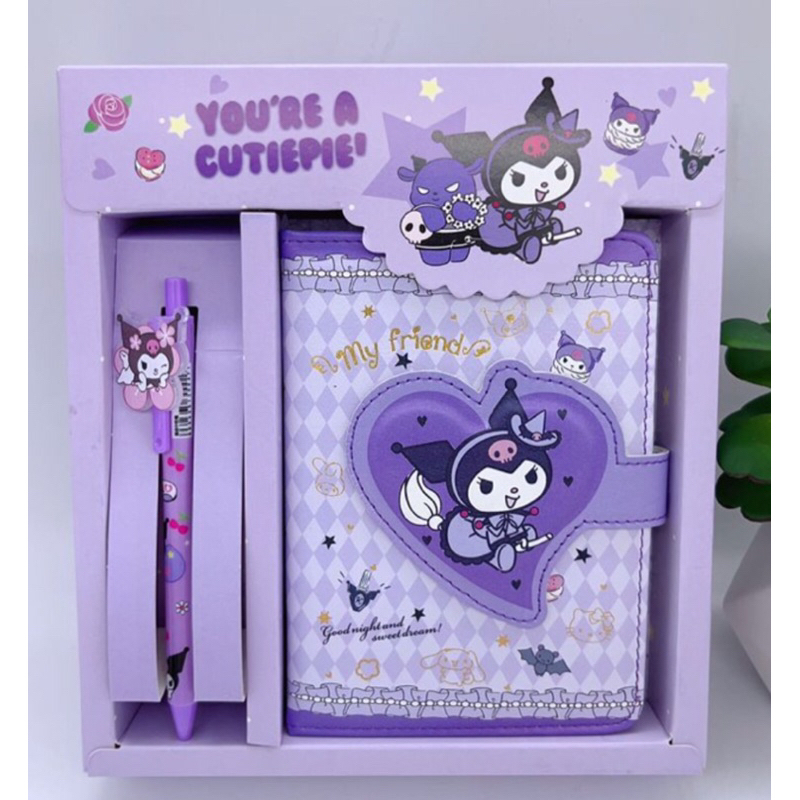 KUROMI DIARY NOTEBOOK WITH PEN MAGNETIC LOCK AND HELLO KITTY BAG DIARY ...