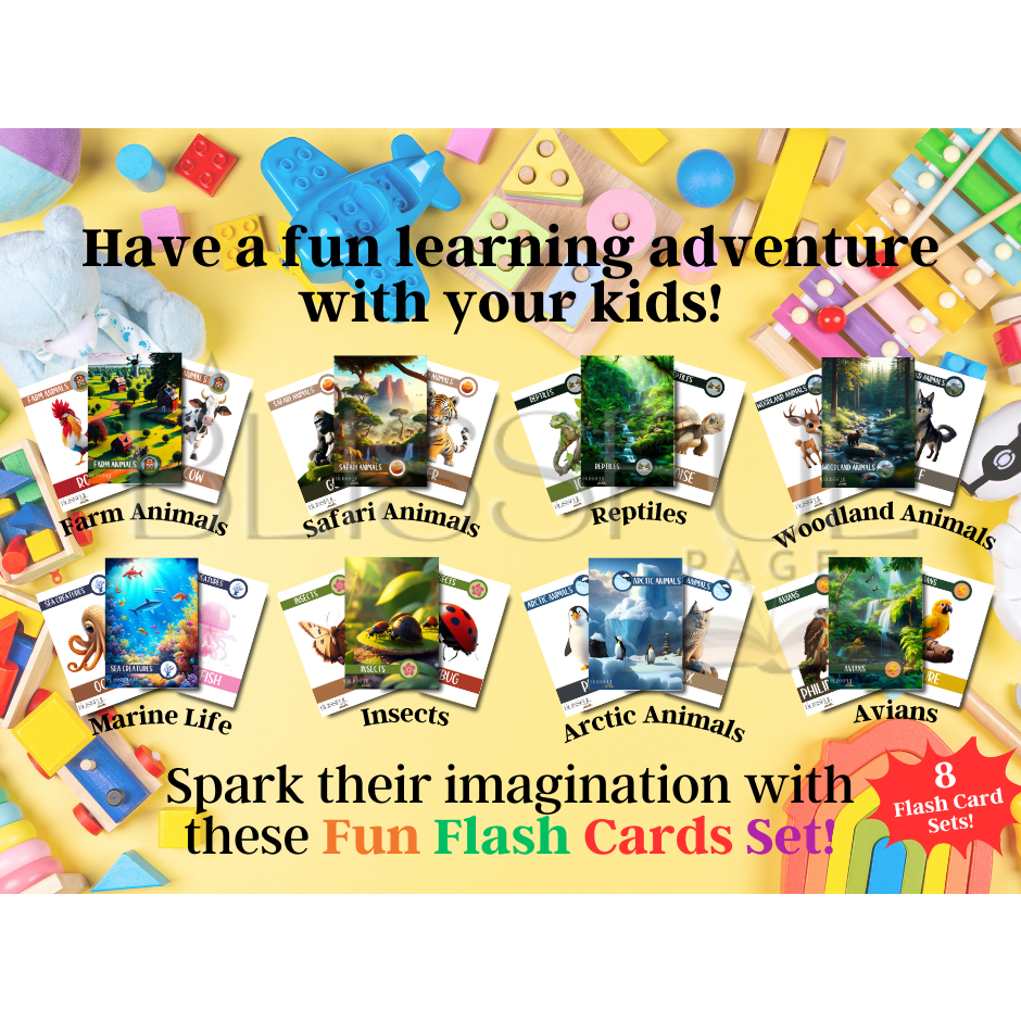 A Blissful Page Fun Flash Cards Collection - Animals (8 sets) | Shopee ...