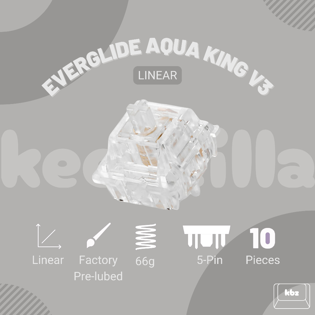 Everglide Aqua King v3 Water King v3 Linear Switch Mechanical Keyboard Switch 5 pin 10 pcs ...