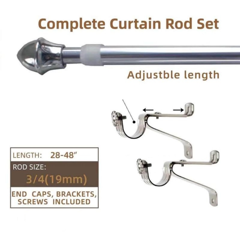 Curtain Rod size 4ft-10ft adjustable with bracket sold per piece ...