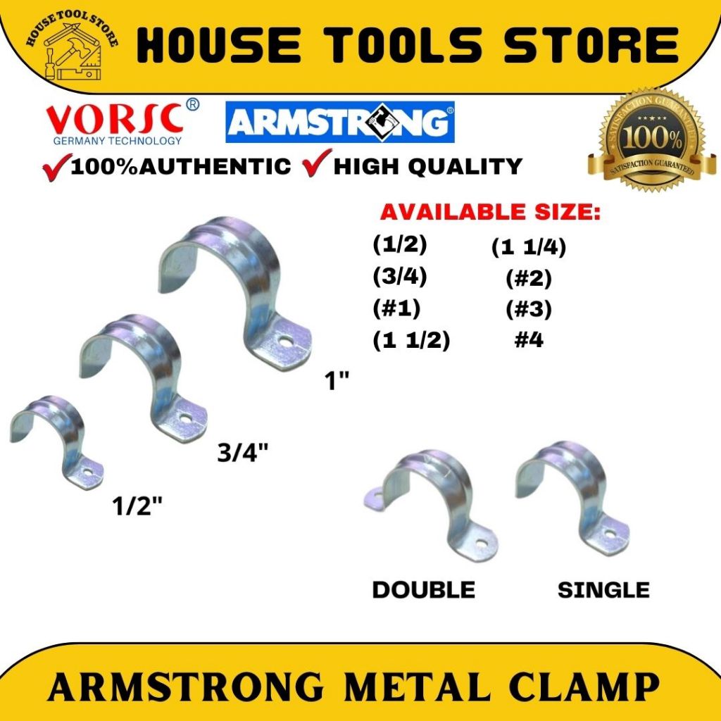 ARMSTRONG METAL CLAMP (SINGLE/ DOUBLE) | Shopee Malaysia