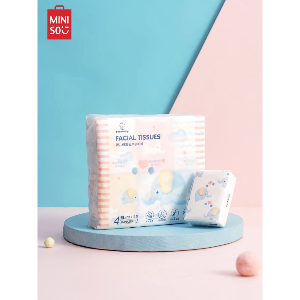 MINISO Baby Holiday Ultra Soft Facial Tissues 12 Packs | Shopee Malaysia